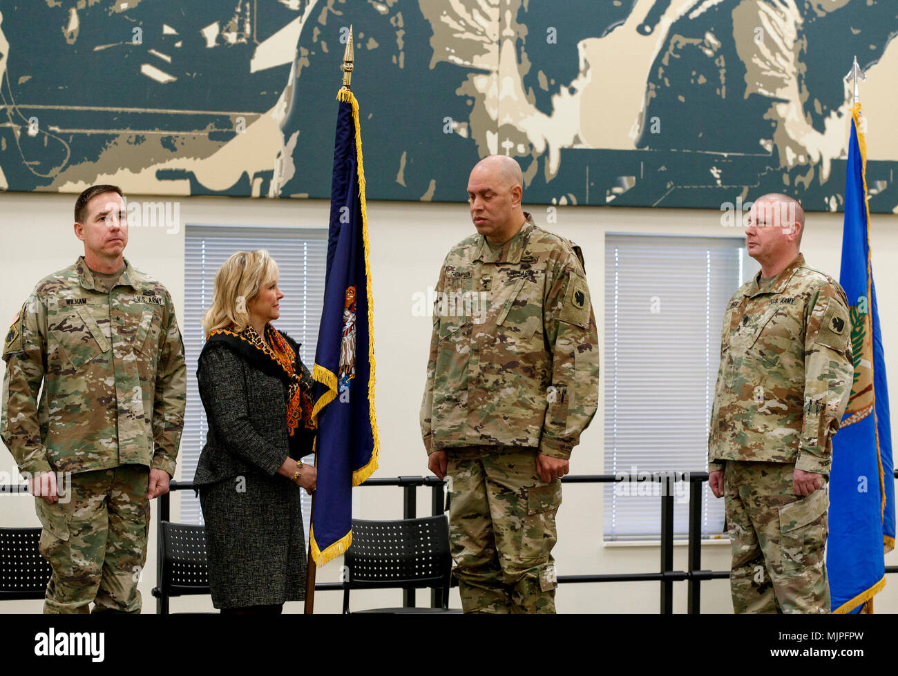 Oklahoma Governor Mary Fallin passes the TAG colors to incoming ...