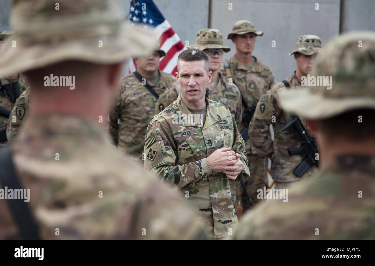 Sergeant Major of the Army Daniel A. Dailey speaks to U.S. Army ...