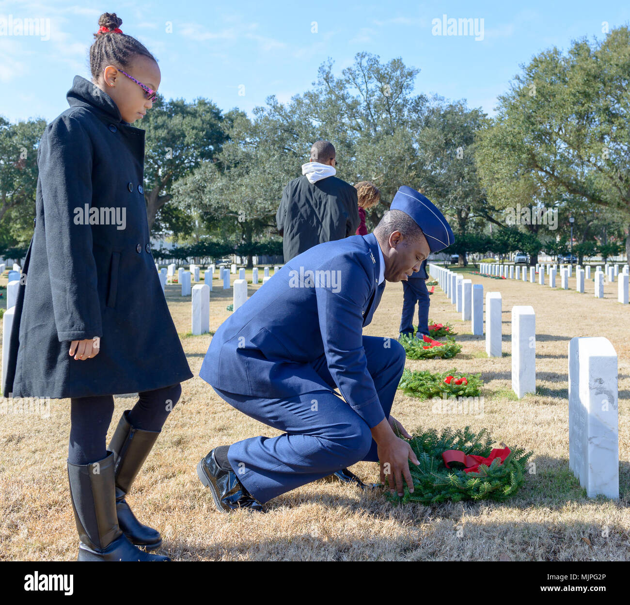 Col. Leo Lawson, Jr., 81st Training Group commander, lays a wreath as ...
