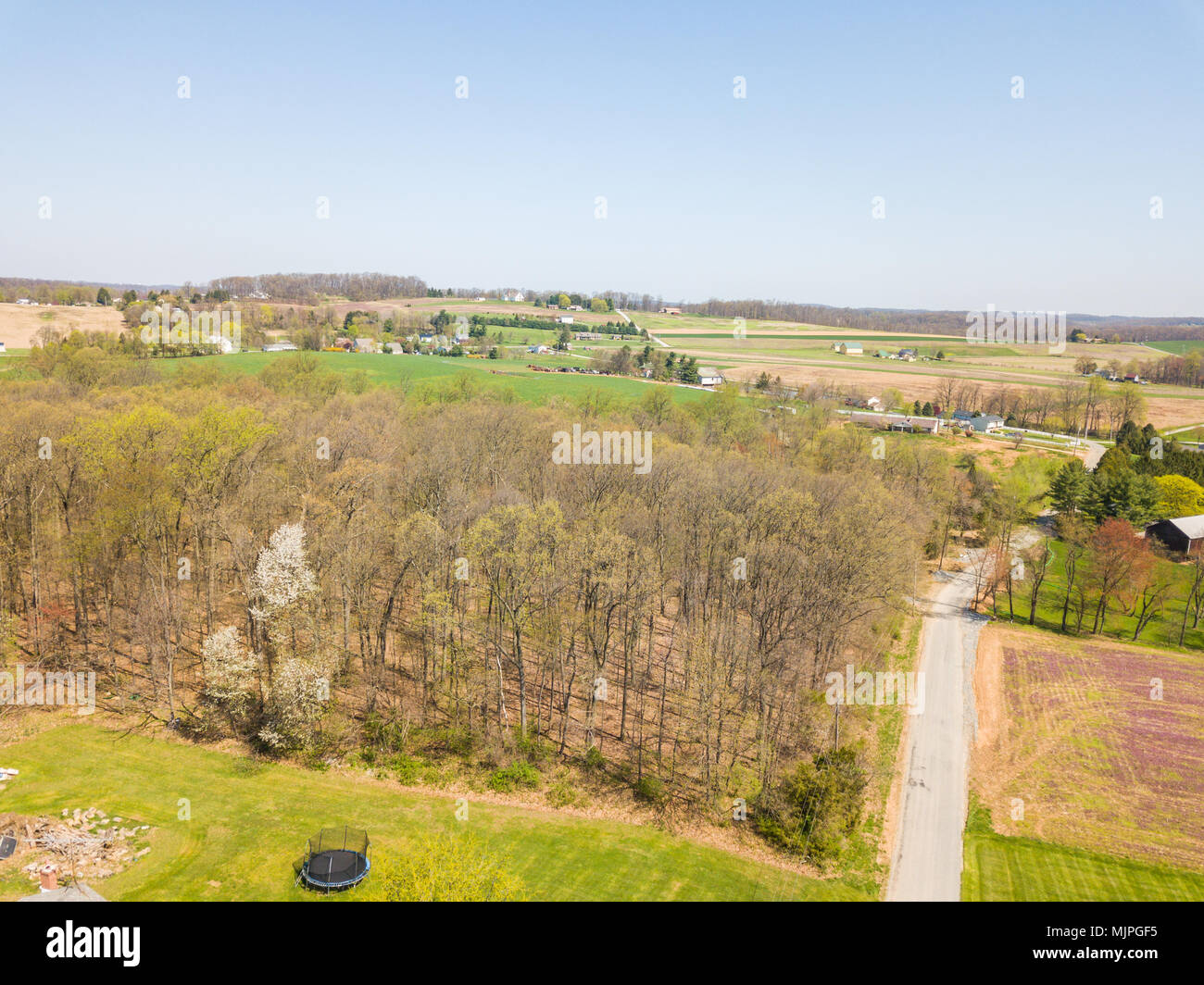 Aerial of Farmland in Fawn Grove/ Delta, Pennsylvania Stock Photo - Alamy