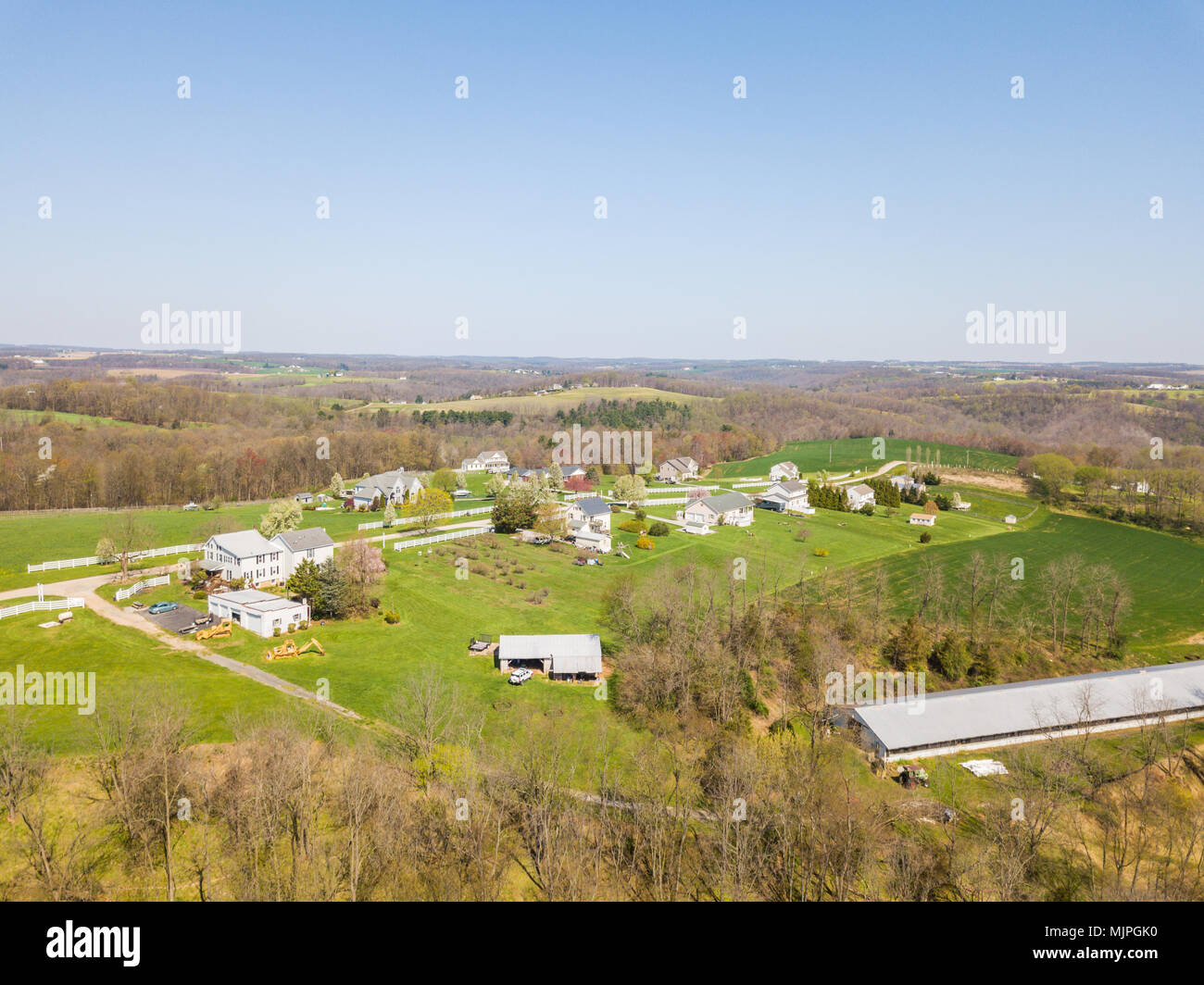 Aerial of Farmland in Fawn Grove/ Delta, Pennsylvania Stock Photo - Alamy