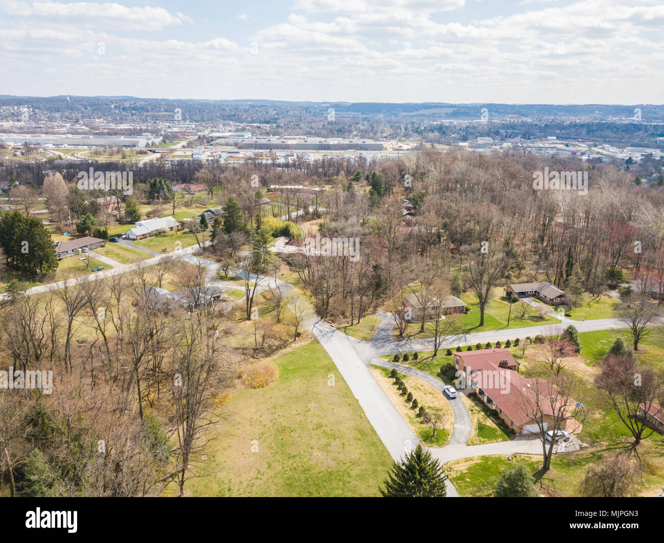 Aerial of Homes in North York, Pennsylvania Stock Photo - Alamy