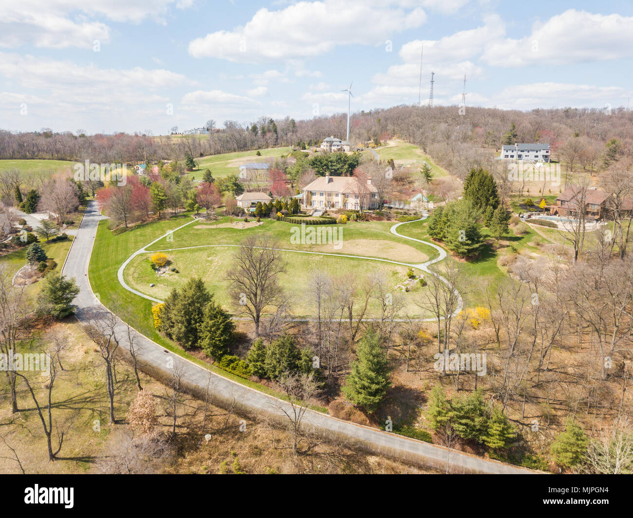 Aerial of Homes in North York, Pennsylvania Stock Photo - Alamy
