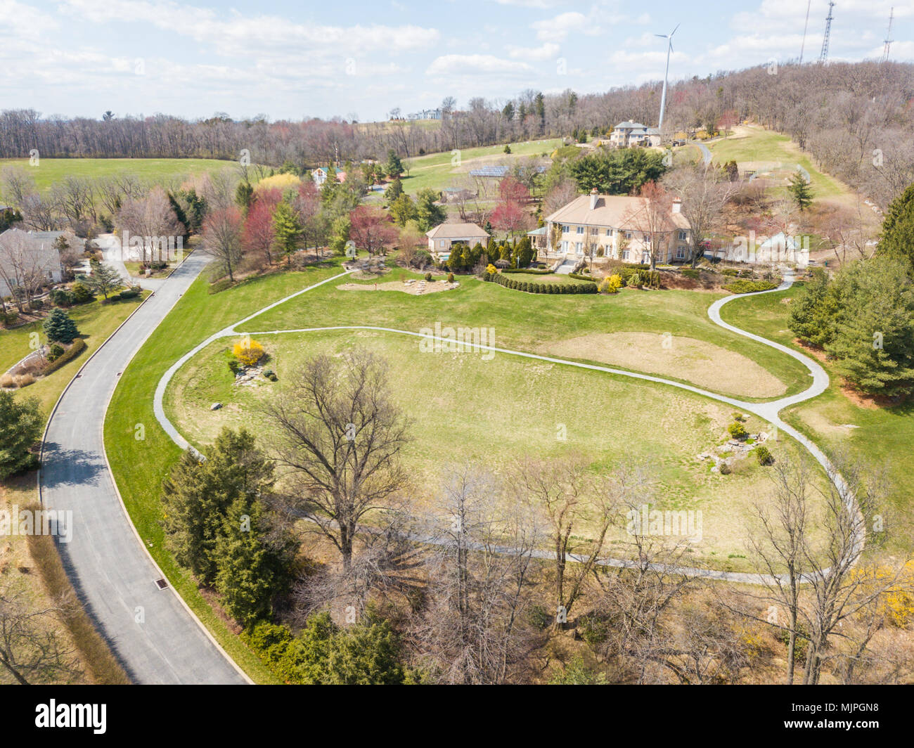 Aerial of Homes in North York, Pennsylvania Stock Photo - Alamy