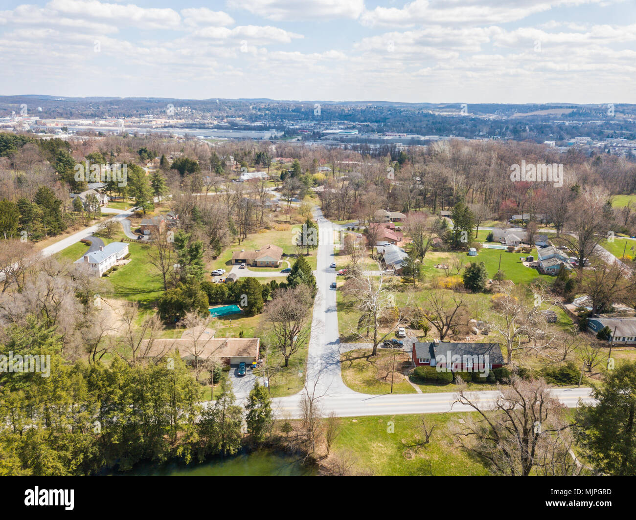 Aerial of Homes in North York, Pennsylvania Stock Photo - Alamy