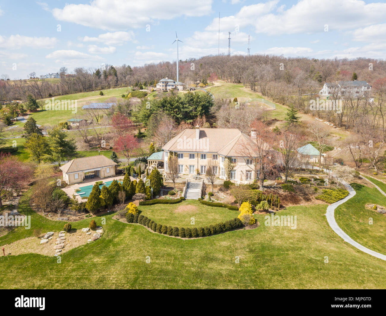 Aerial of Homes in North York, Pennsylvania Stock Photo - Alamy