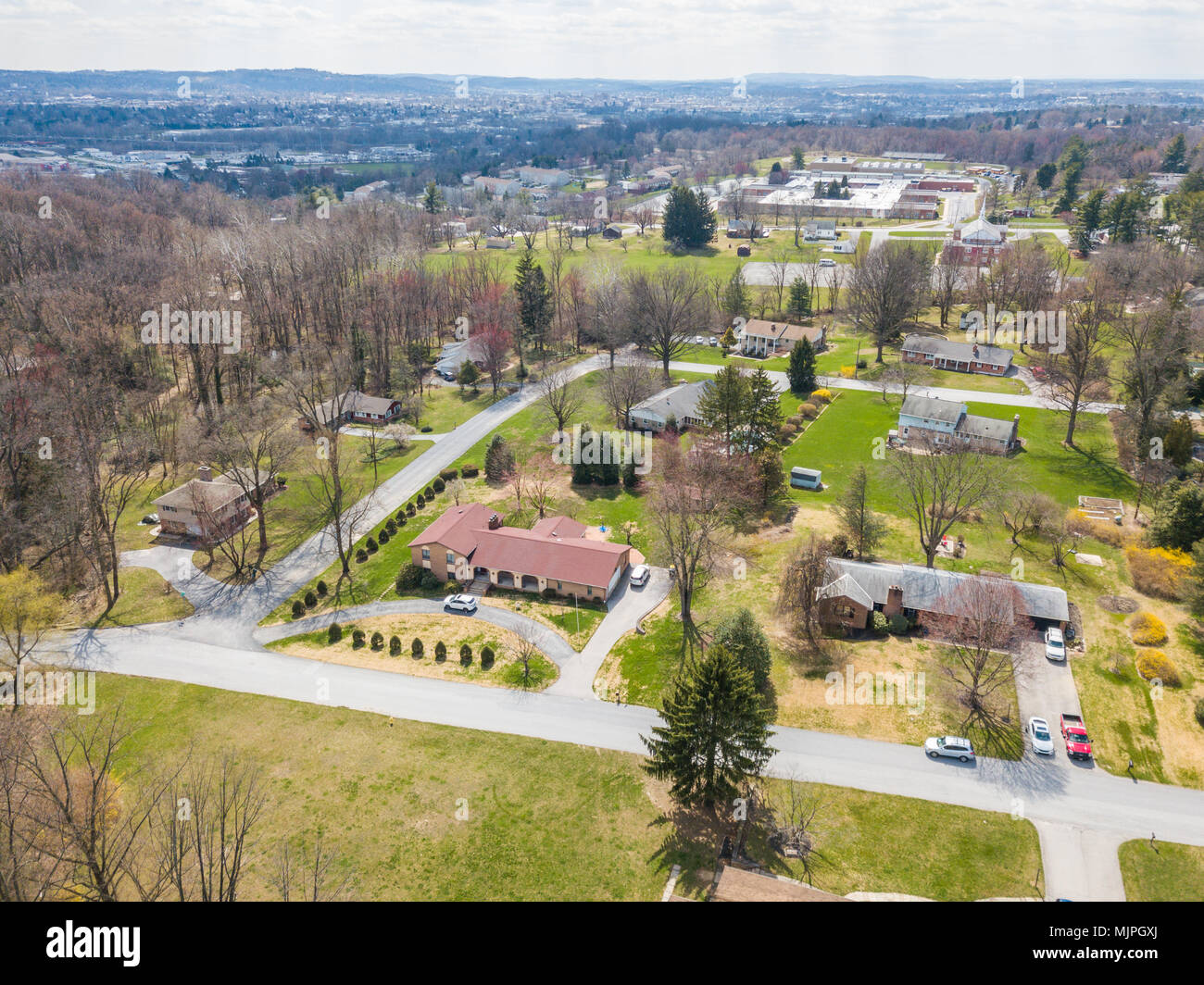 Aerial of Homes in North York, Pennsylvania Stock Photo - Alamy