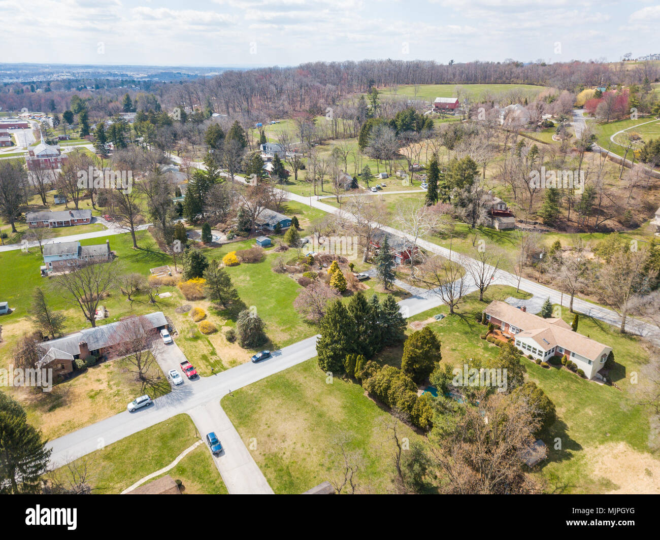 Aerial of Homes in North York, Pennsylvania Stock Photo - Alamy