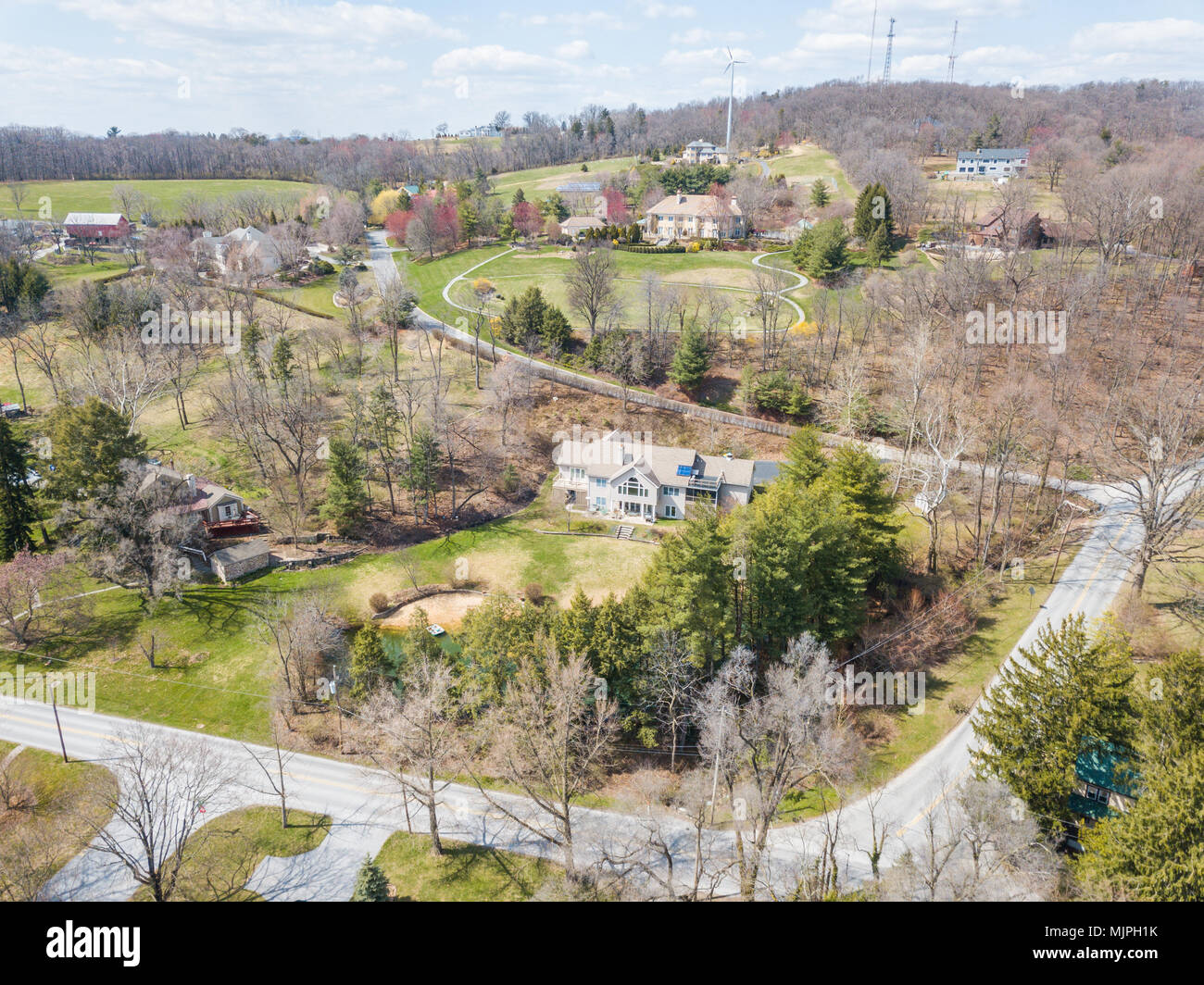 Aerial of Homes in North York, Pennsylvania Stock Photo - Alamy