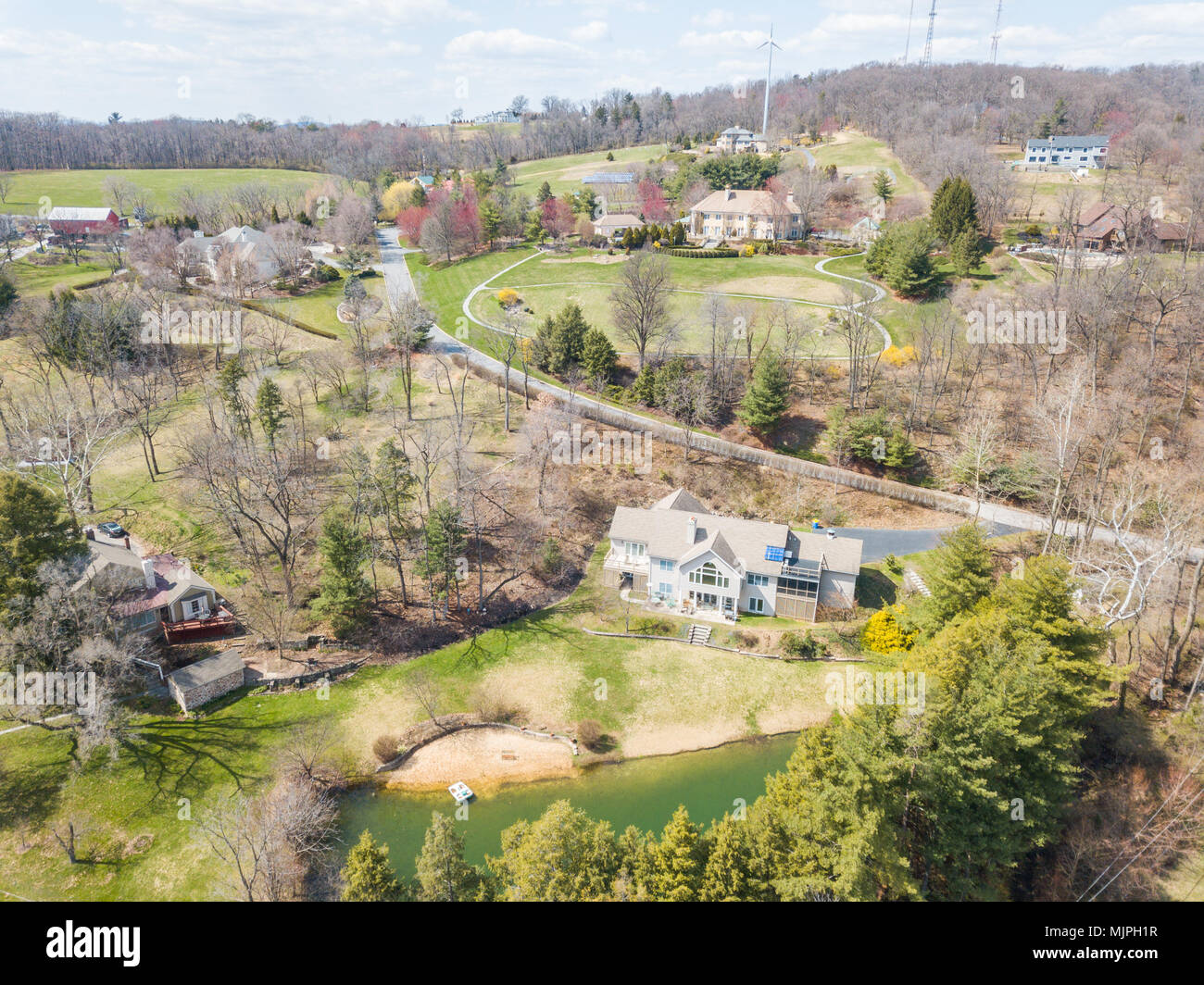Aerial of Homes in North York, Pennsylvania Stock Photo - Alamy