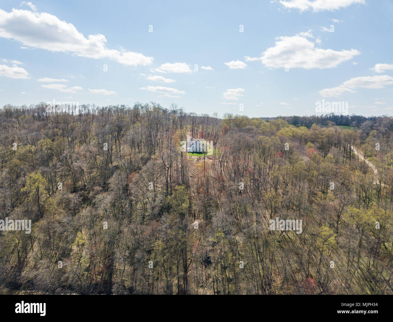 Aerial of Susquehanna River and Surrounding Area in Delta, Pennsylvania ...