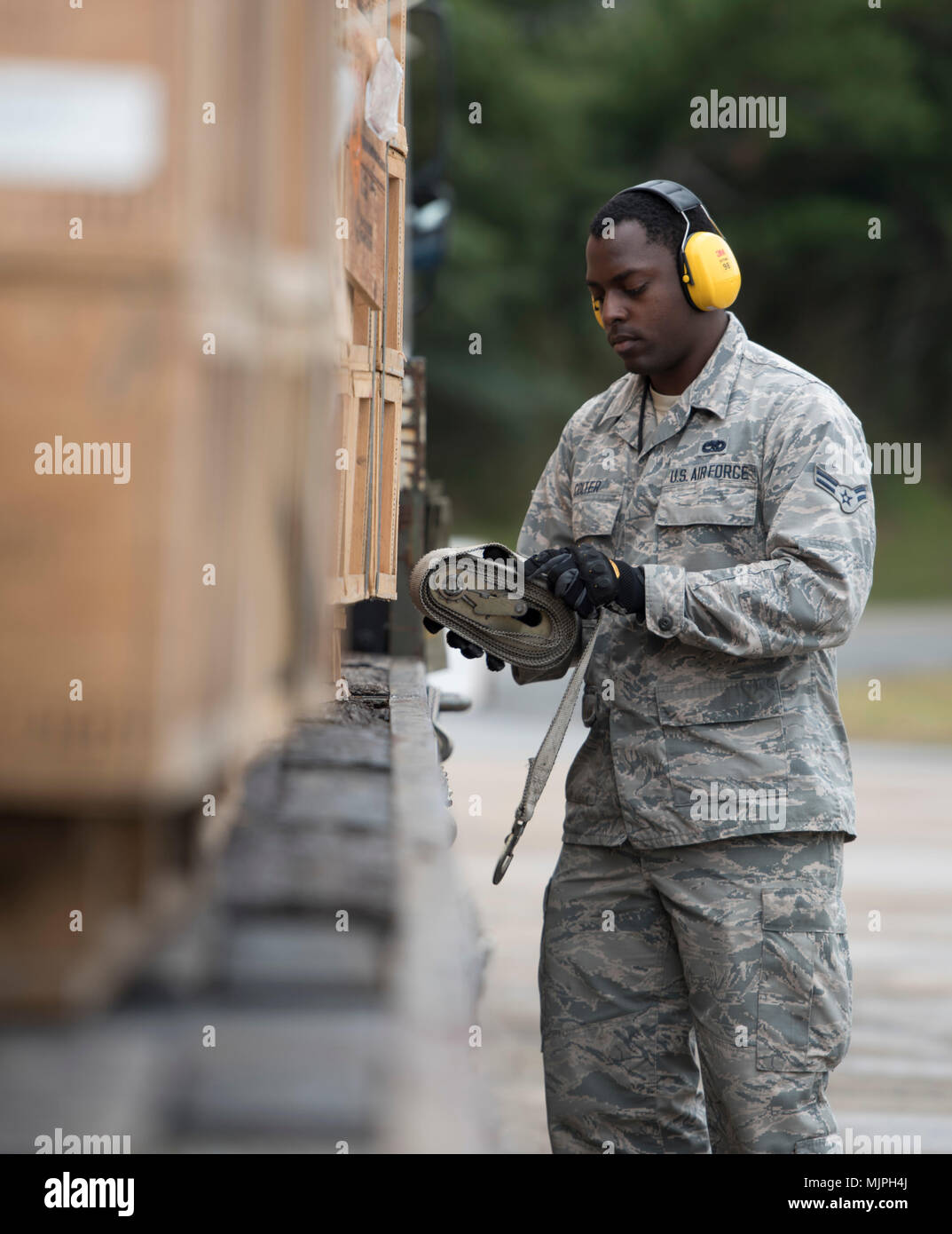 U.S. Air Force Airman 1st Class Isaiah Colter, 18th Munitions Squadron ...