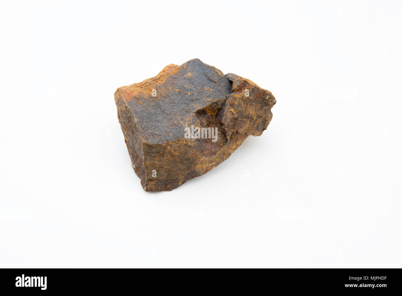 extreme close up with a lot of details of limonite mineral isolated ...