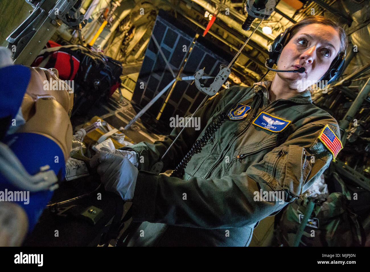 U.S. Air Force Staff Sgt. Ana Nichols an aeromedical evacuation ...