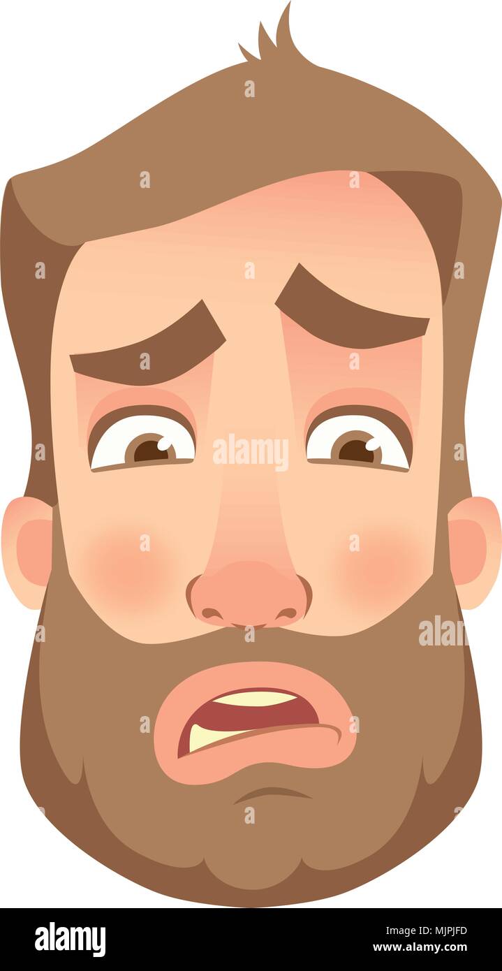 Sad face young man Stock Vector Images - Alamy