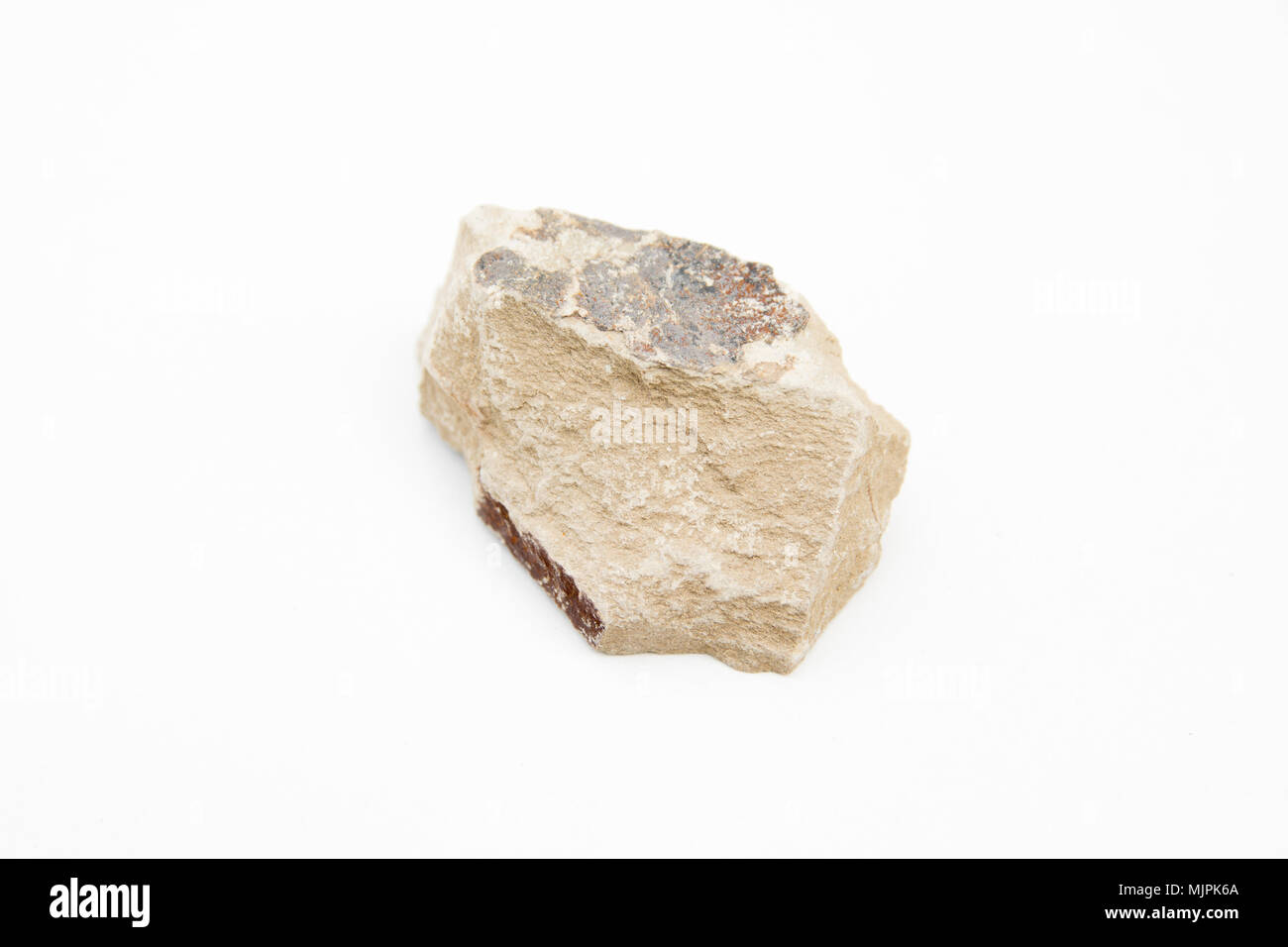 extreme close up with a lot of details of shale isolated over white ...