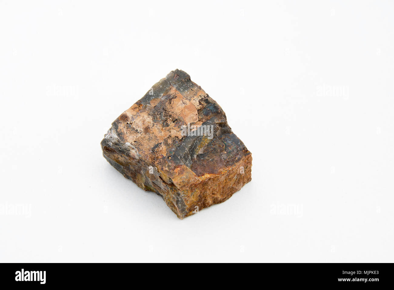 extreme close up with a lot of details of siliceous rock isolated over ...