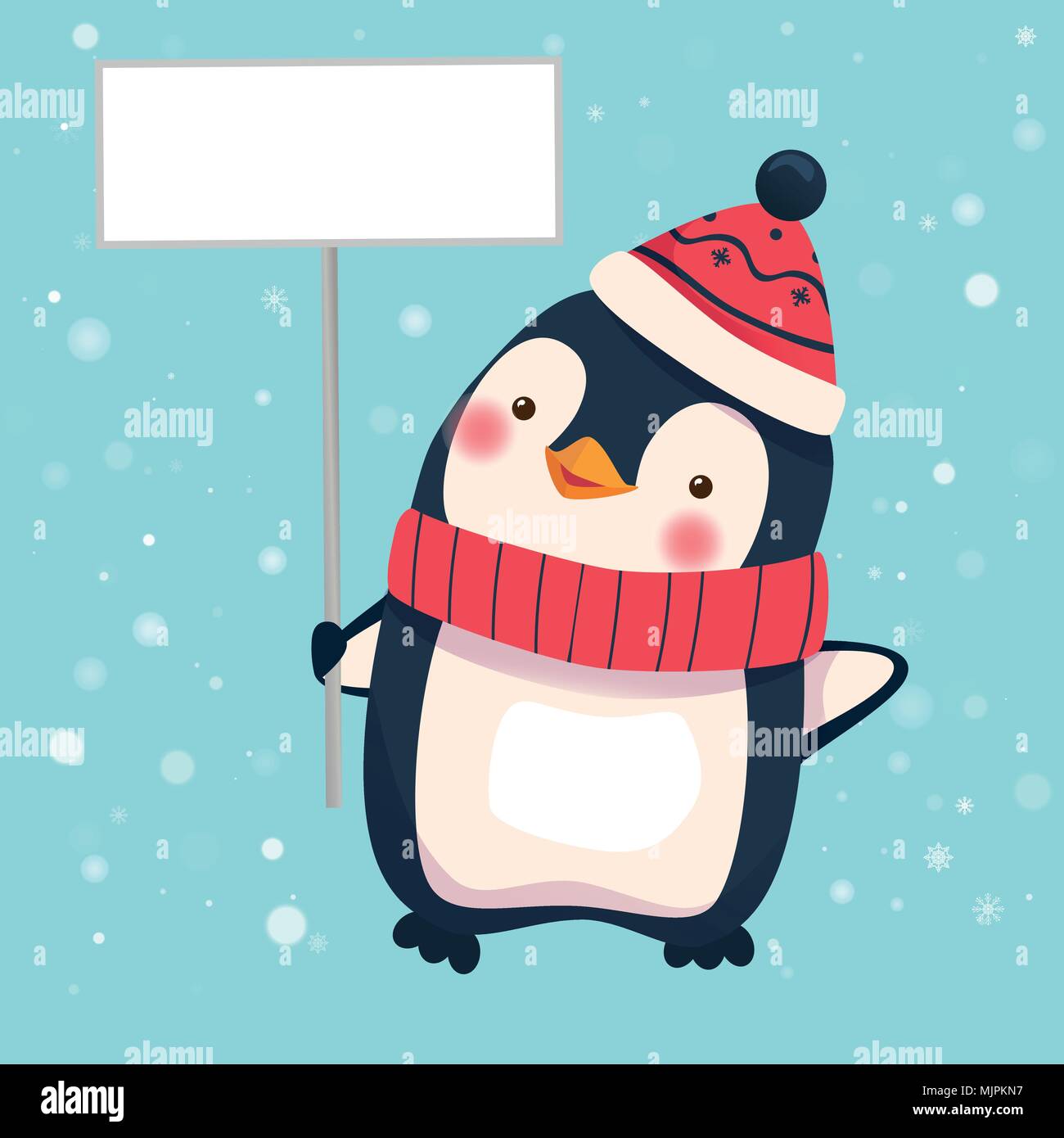 penguin holding sign Stock Vector Image & Art - Alamy