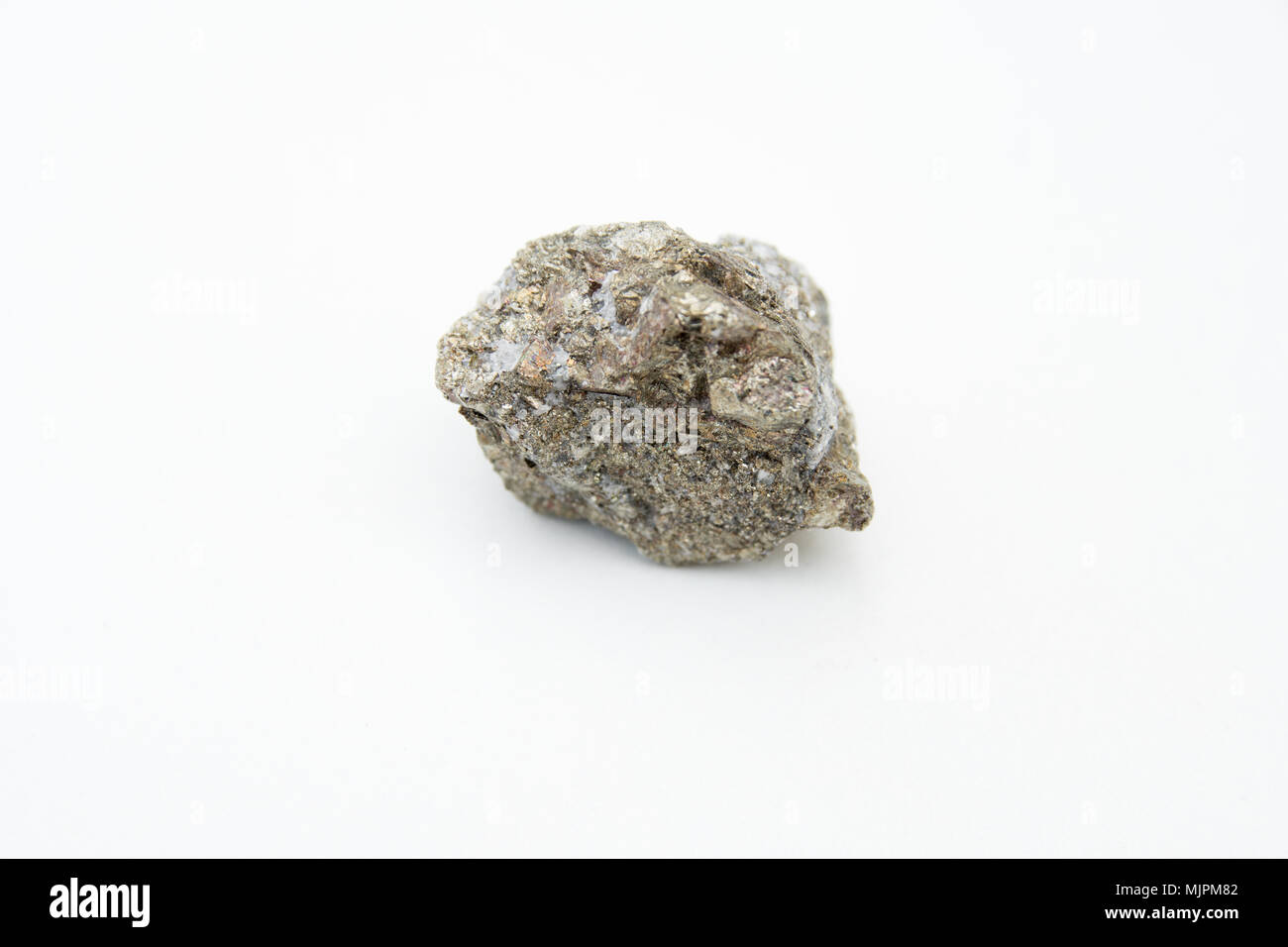 extreme close up with a lot of details of pyrite mineral isolated over ...