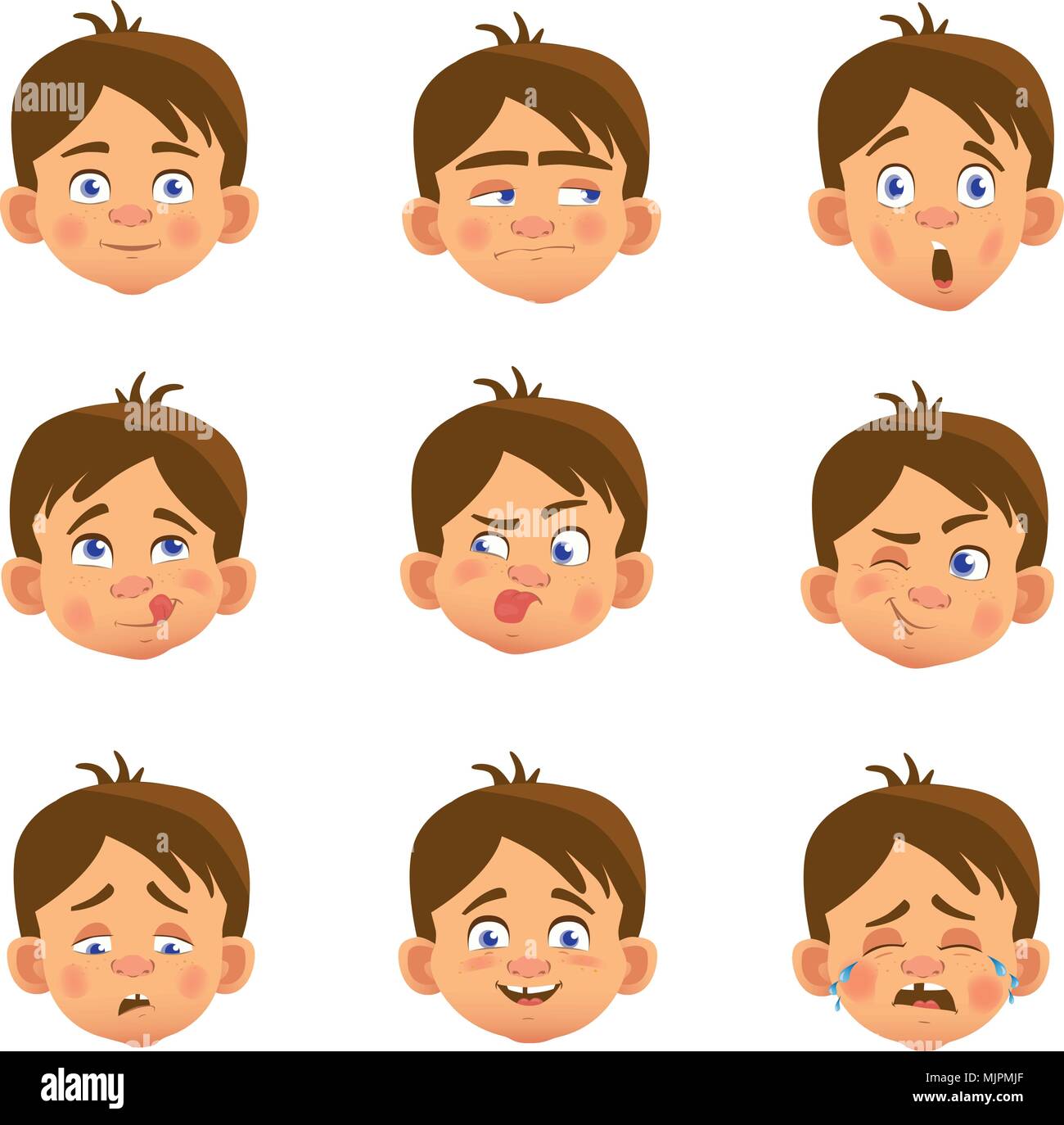 caucasian boy set Stock Vector Image & Art - Alamy