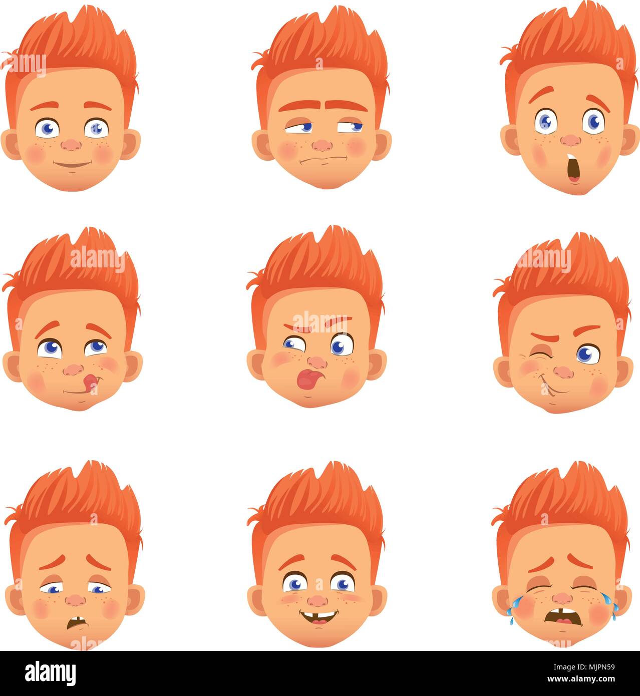 redhead boy set Stock Vector Image & Art - Alamy