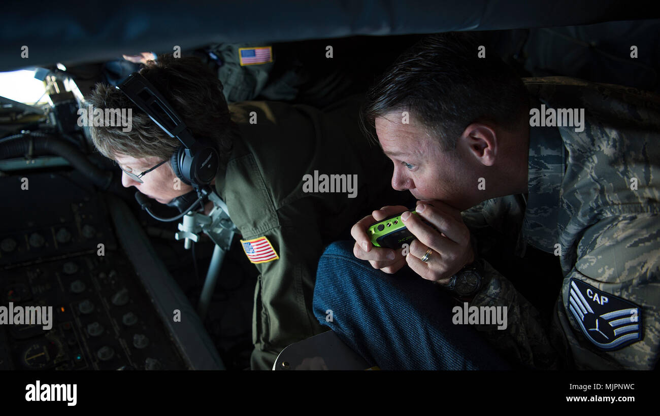 Civil Air Patrol Staff Sgt. Randall Layne, Squadron 45, watches as U.S ...