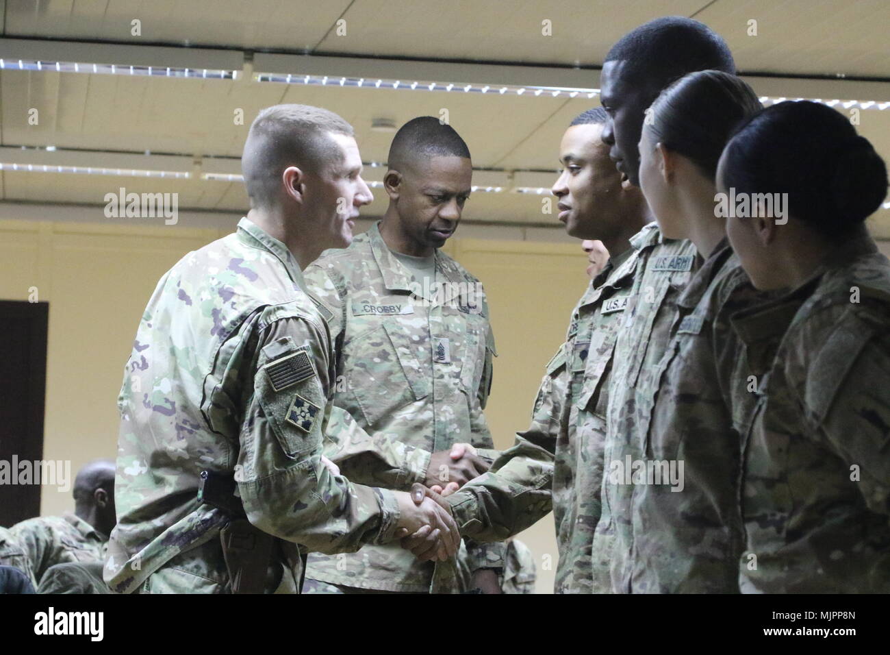 Sgt. Maj. of the Army Daniel A. Dailey, presents Soldiers at the Camp ...