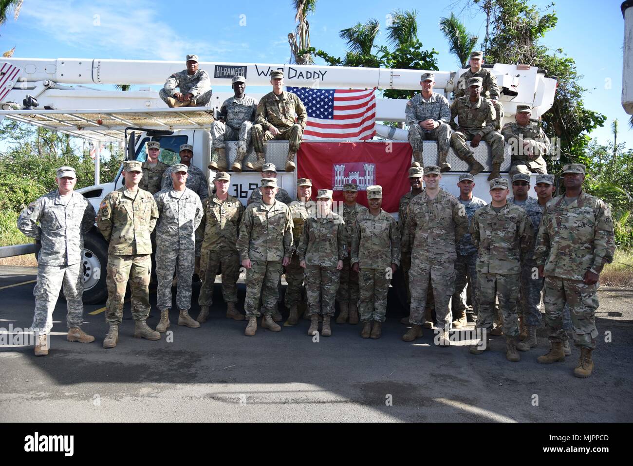 Delta Company, 249th Engineer Battalion Soldiers pose for a group photo ...