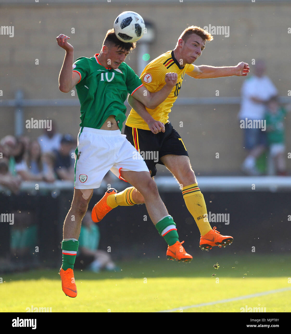 Tibo Persyn of Belgium and Troy Parrot of the Republic of Ireland in ...