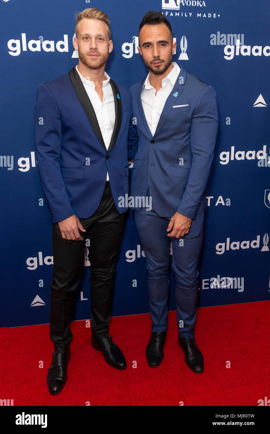 New York, NY - May 5, 2018: Logan Fletcher, Carlos Brandt attend the 29th Annual GLAAD Media ...