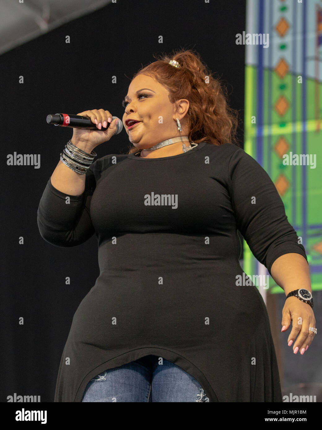 New Orleans, Louisiana, USA. 5th May, 2018. Gospel singer TAMELA MANN ...