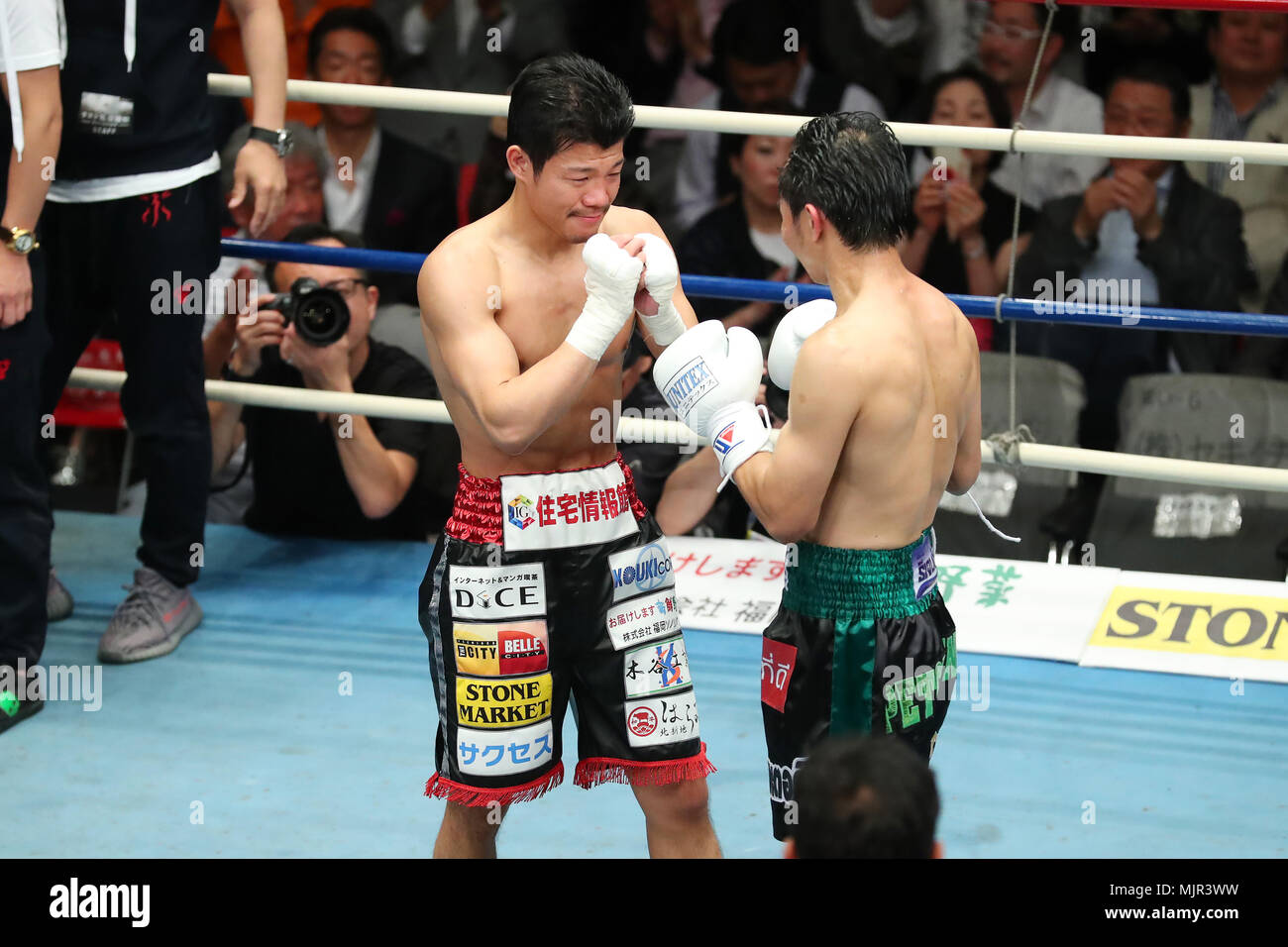 Tokyo, Japan. 5th May, 2018. (L to R) ? Koki Kameda, Pongsaklek ...