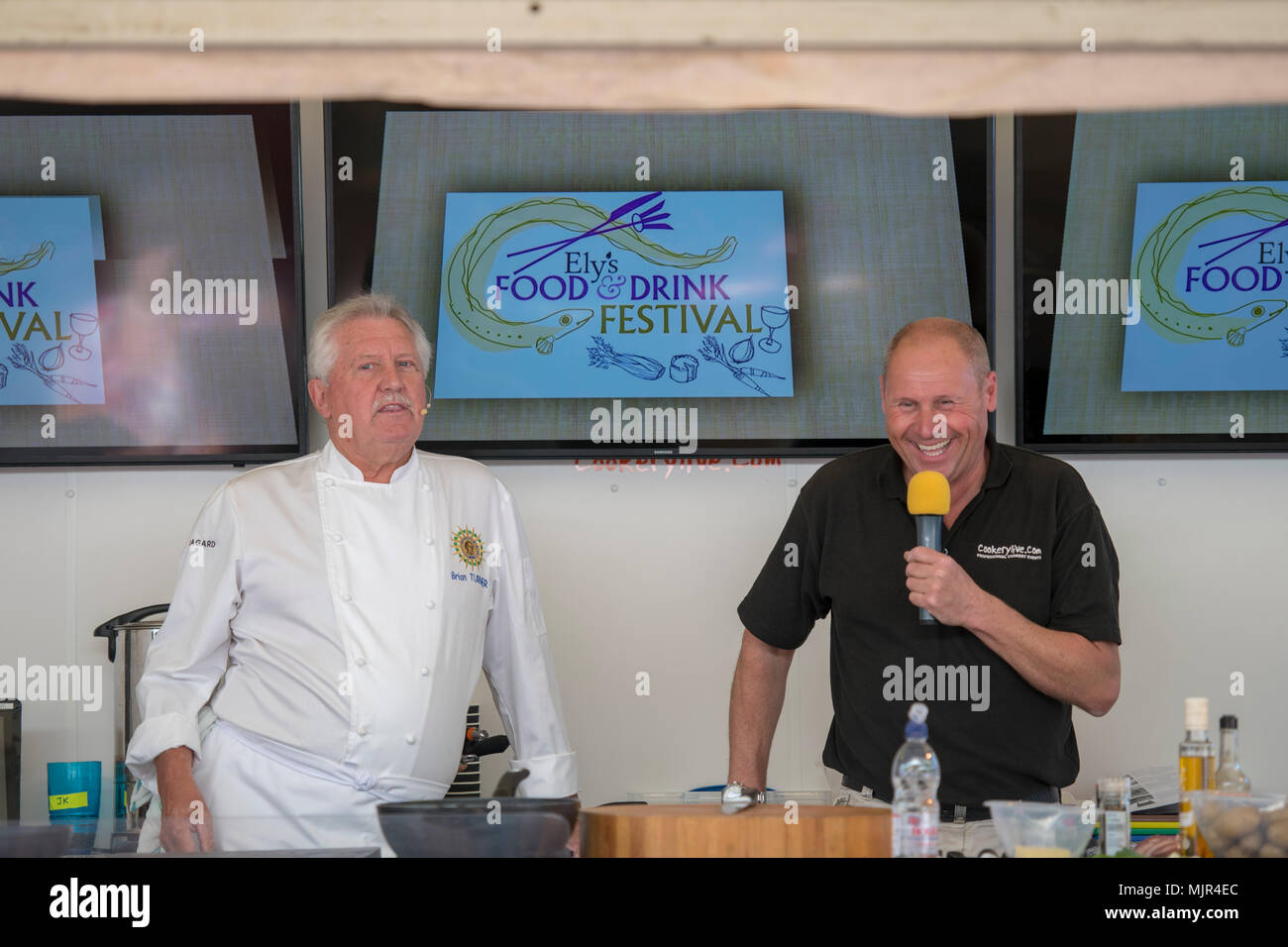 Ely, UK, 6 May 2018. Celebrity Chef Brian Turner demonstrating dishes ...