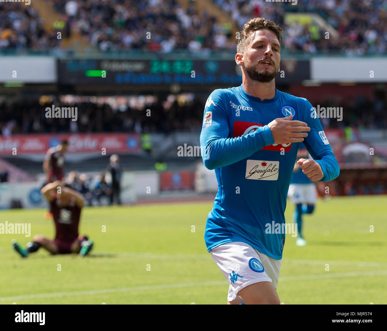 Dries Mertens of SSC Napoli celebrates after scoring during the Serie A ...
