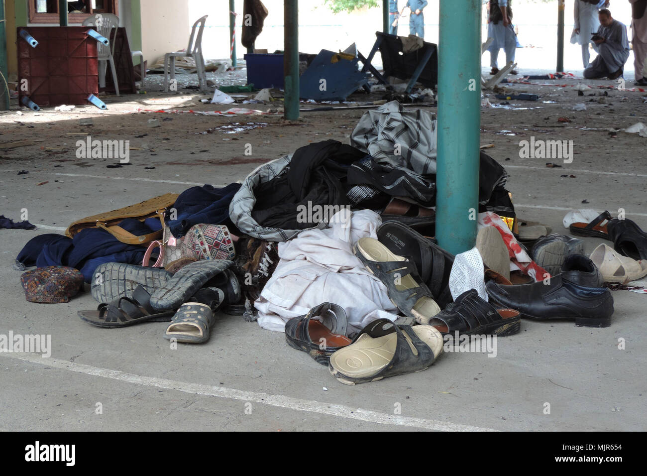 Khost. 6th May, 2018. Photo taken on May 6, 2018 shows belongings of ...