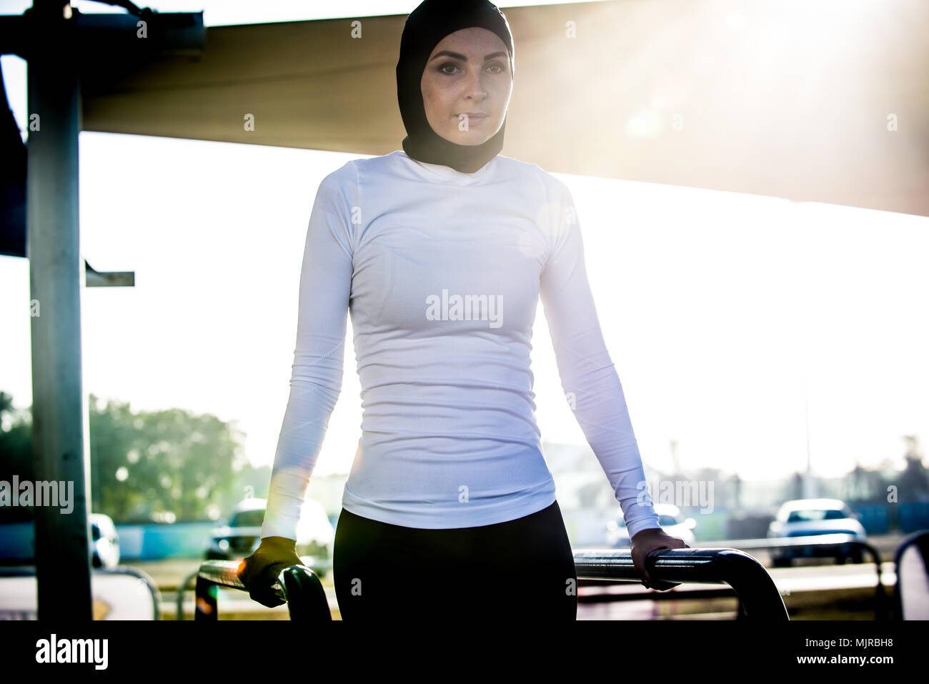 Muslim woman jogging park hi-res stock photography and images - Alamy