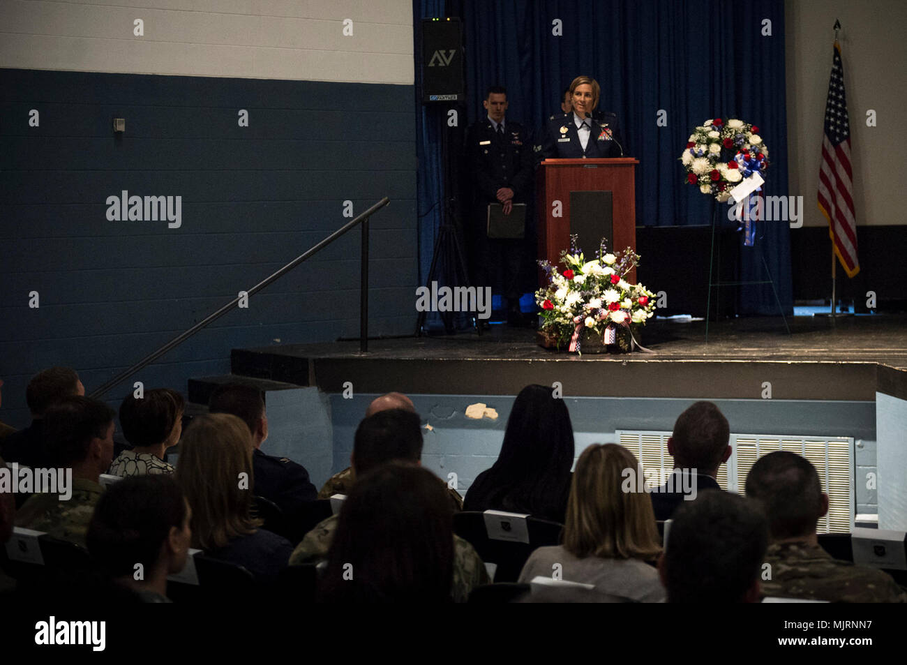 Col. Jennifer Short, 23d Wing commander, speaks during a memorial ...