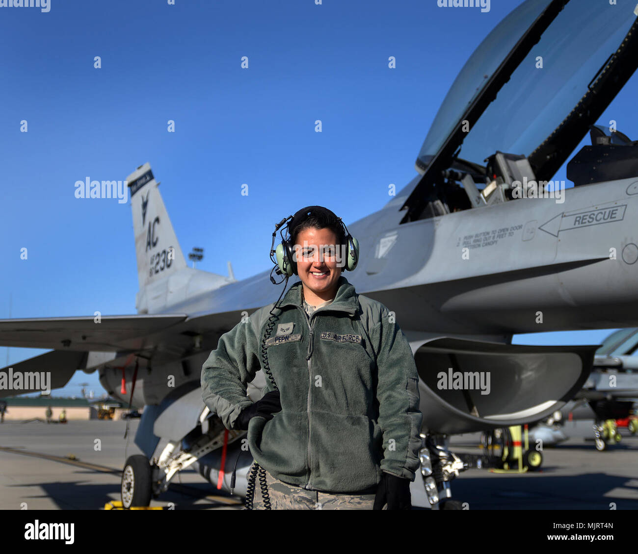 U.S. Air Force Senior Airman Christine M. Pepin, a crew chief with the ...