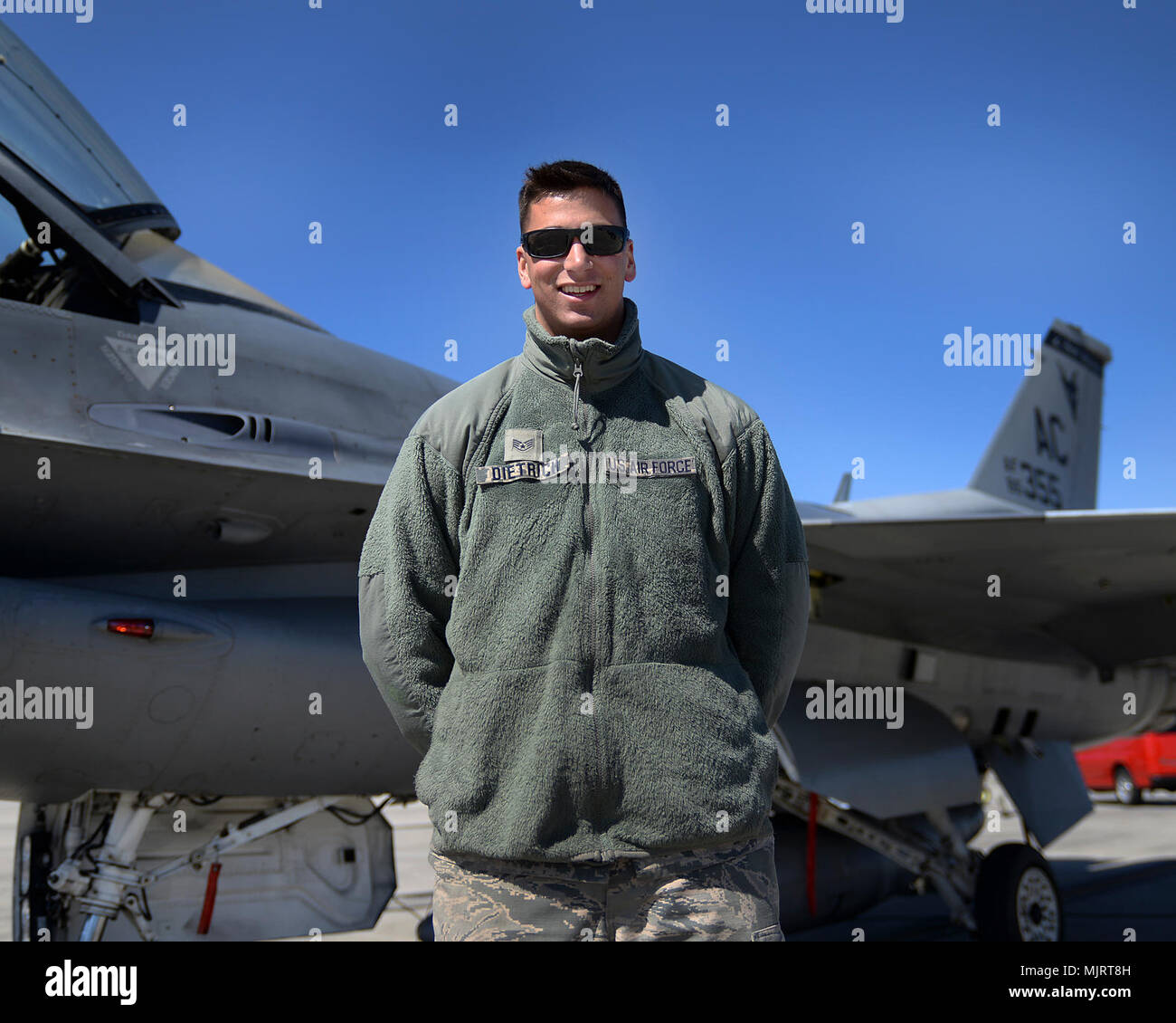 U.S. Air Force Staff Sgt. Shane E. Dietrich, a crew chief with the ...