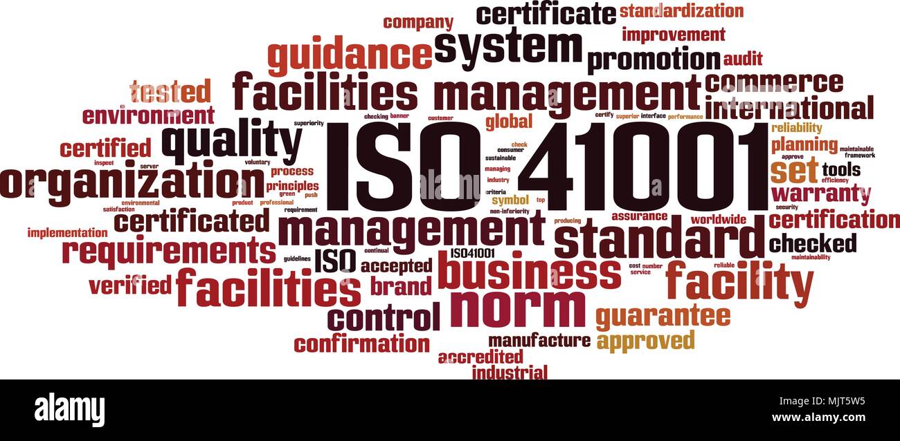 ISO 41001 word cloud concept. Vector illustration Stock Vector Image ...