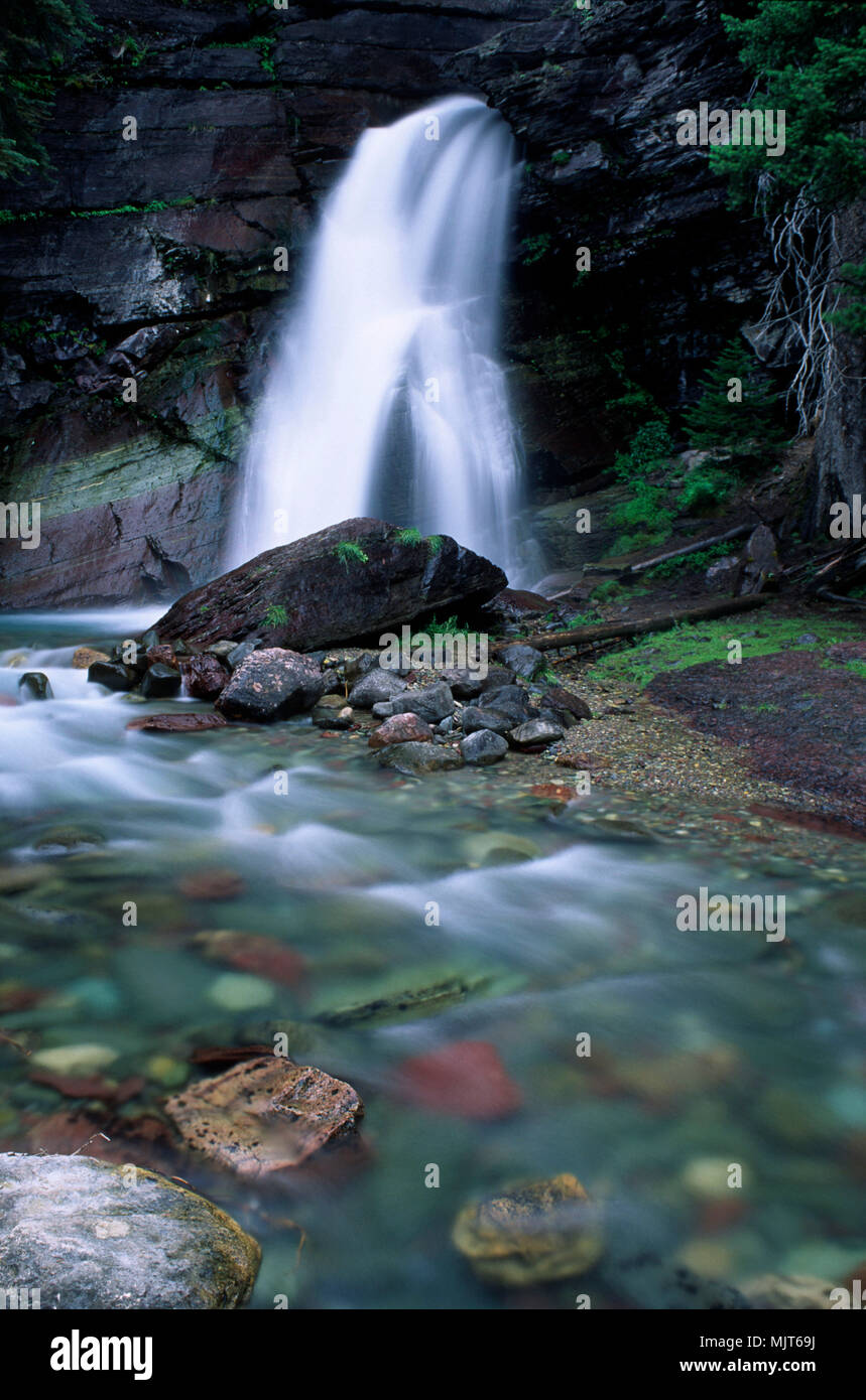 Baring Falls, Glacier National Park, Montana Stock Photo - Alamy