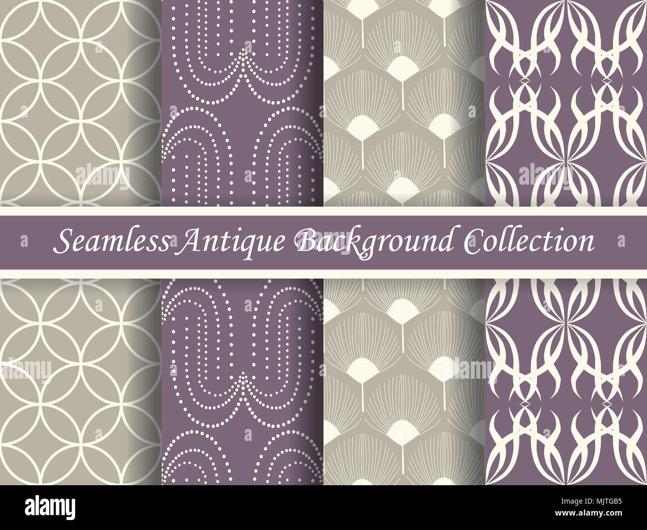 Antique seamless elegant purple tone background image collection, four ...