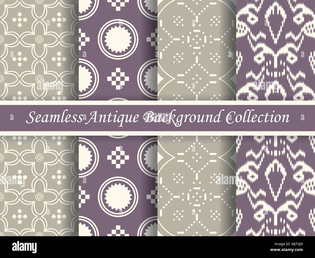 Antique seamless elegant purple tone background image collection, four ...