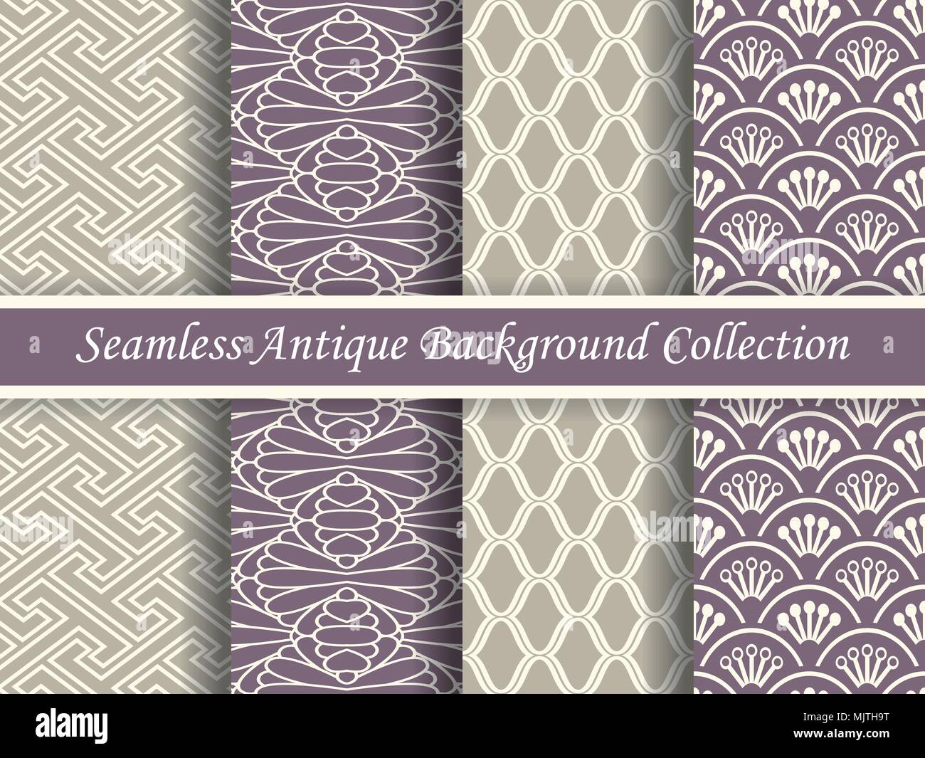 Antique seamless elegant purple tone background image collection, four ...