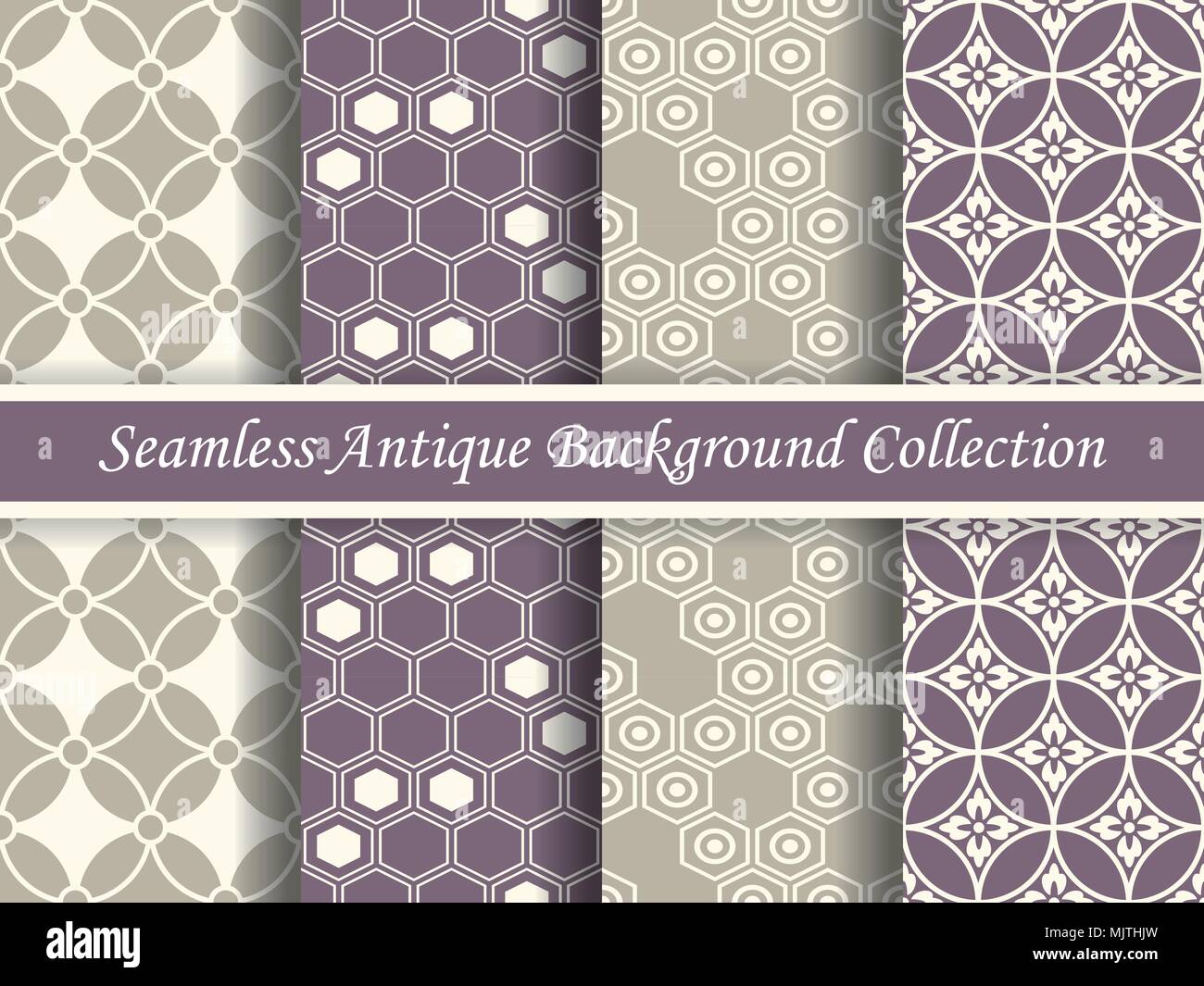 Antique seamless elegant purple tone background image collection, four ...