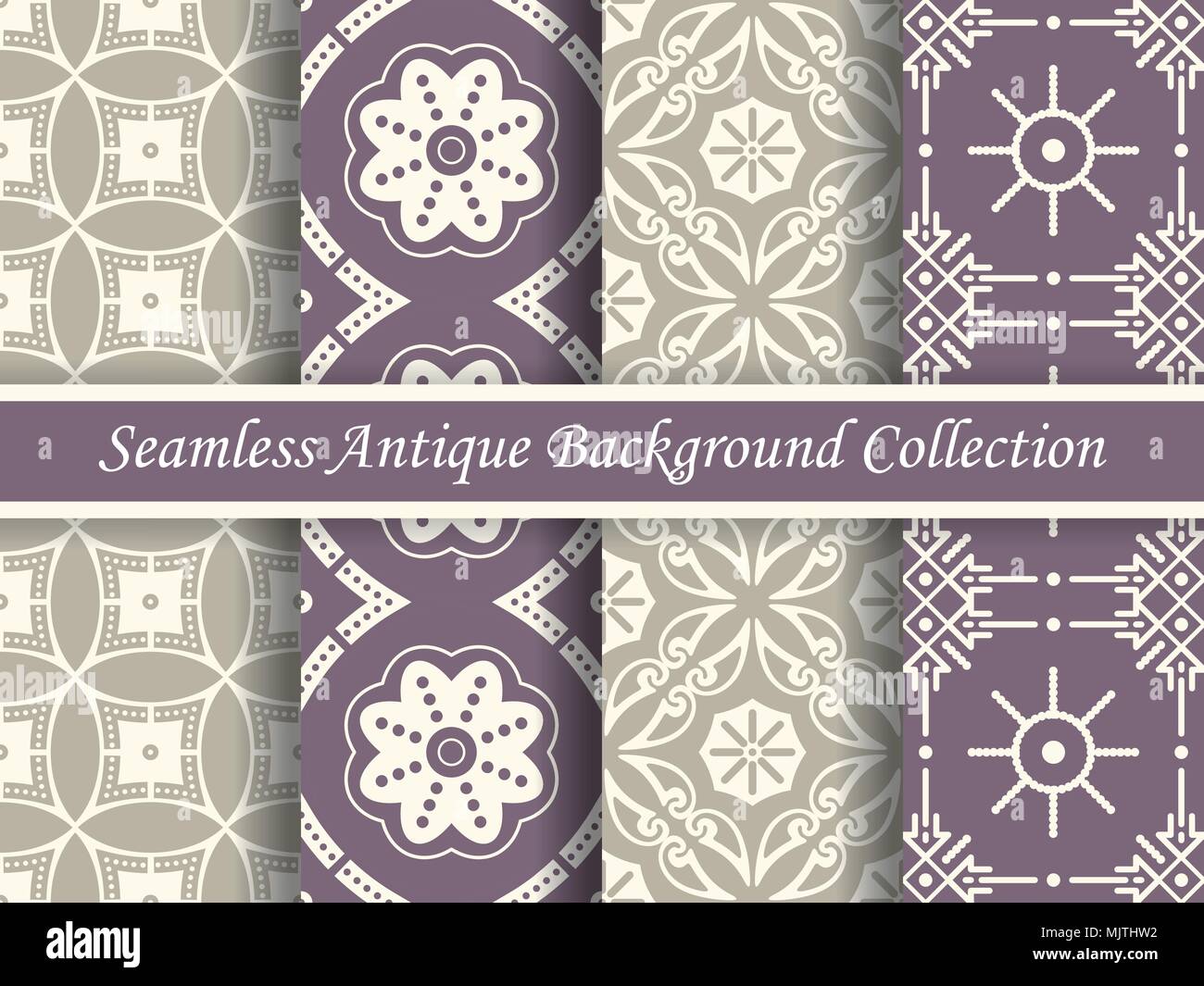 Antique seamless elegant purple tone background image collection, four ...