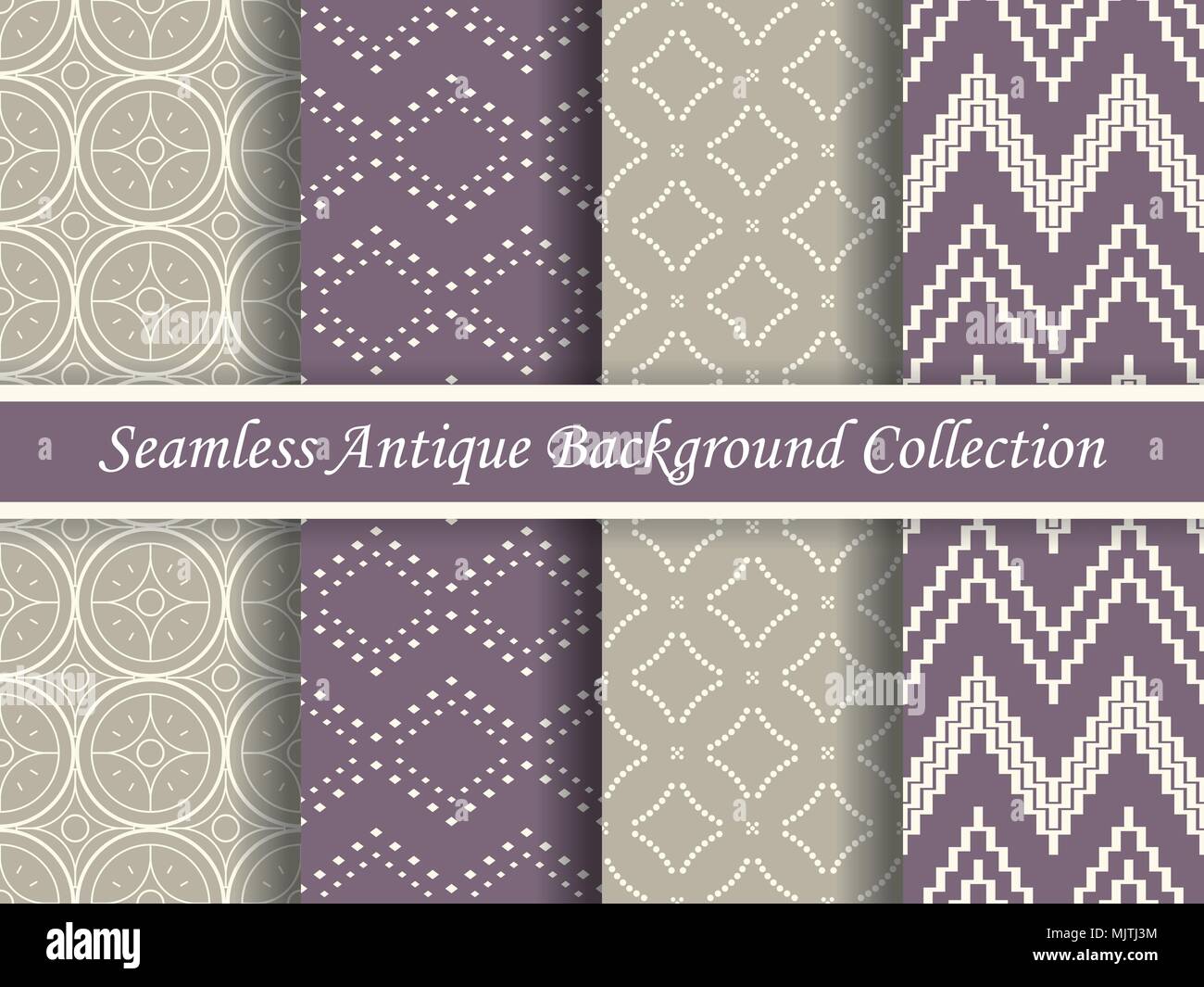 Antique seamless elegant purple tone background image collection, four ...