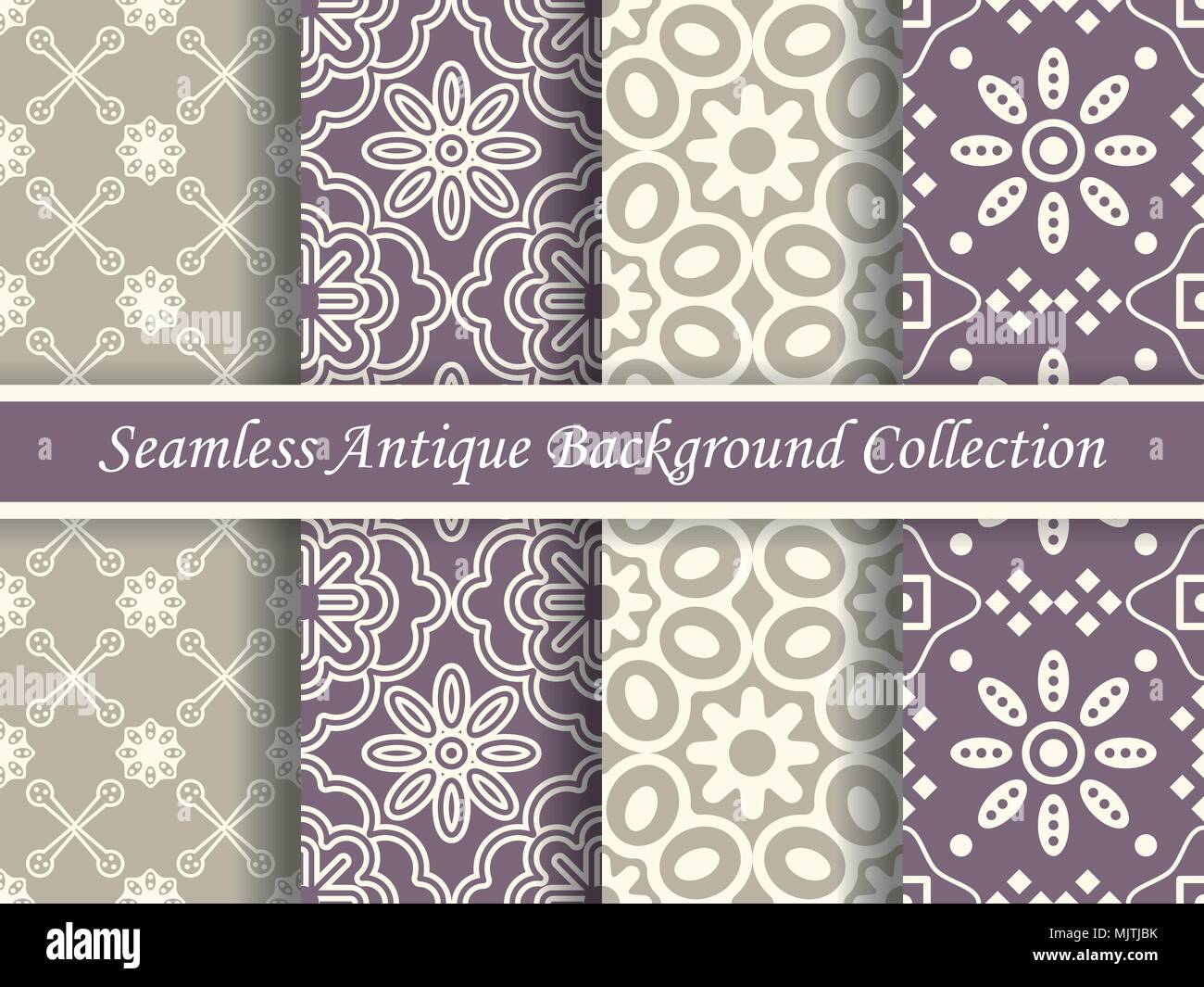 Antique seamless elegant purple tone background image collection, four ...
