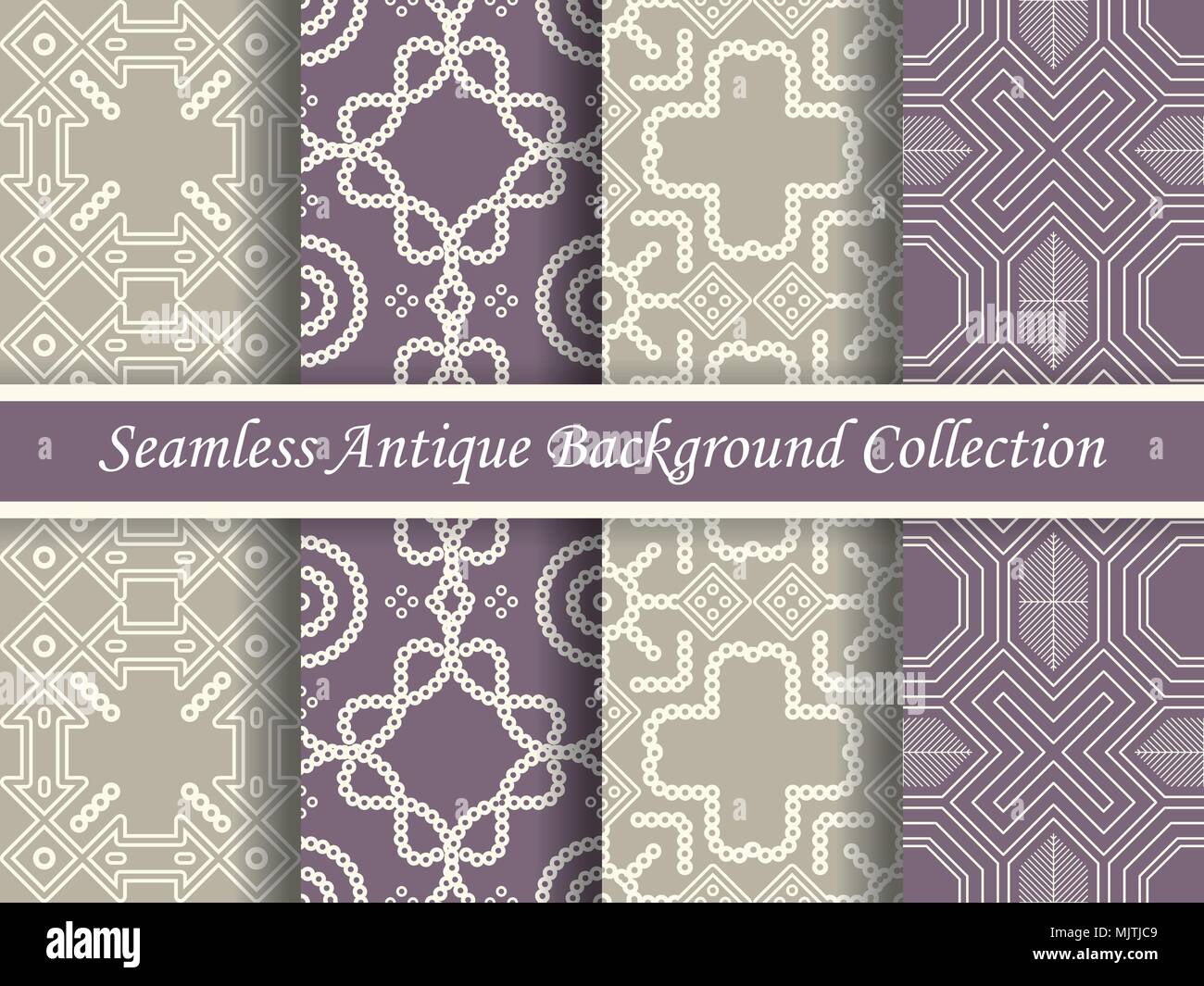 Antique seamless elegant purple tone background image collection, four ...