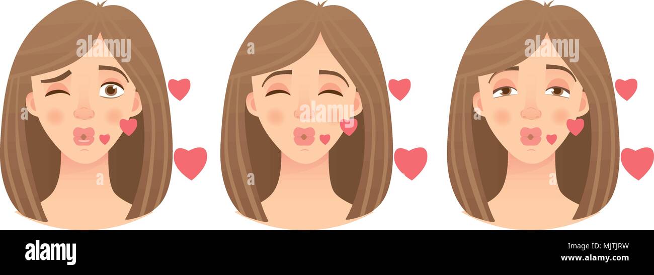 emotions of womans face set Stock Vector Image & Art - Alamy